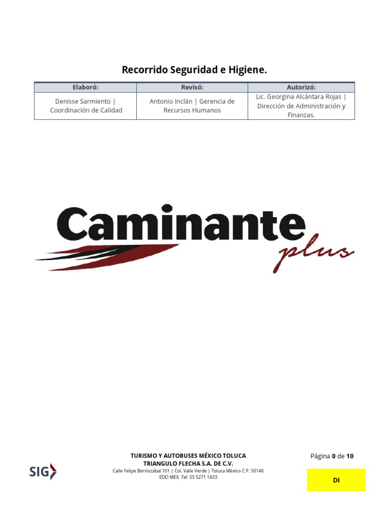 Recorrido Seguridad e Higiene | PDF | Higiene | Primeros auxilios