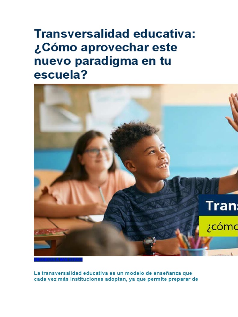 Transversalidad Educativa | PDF | Aprendizaje | Enseñando
