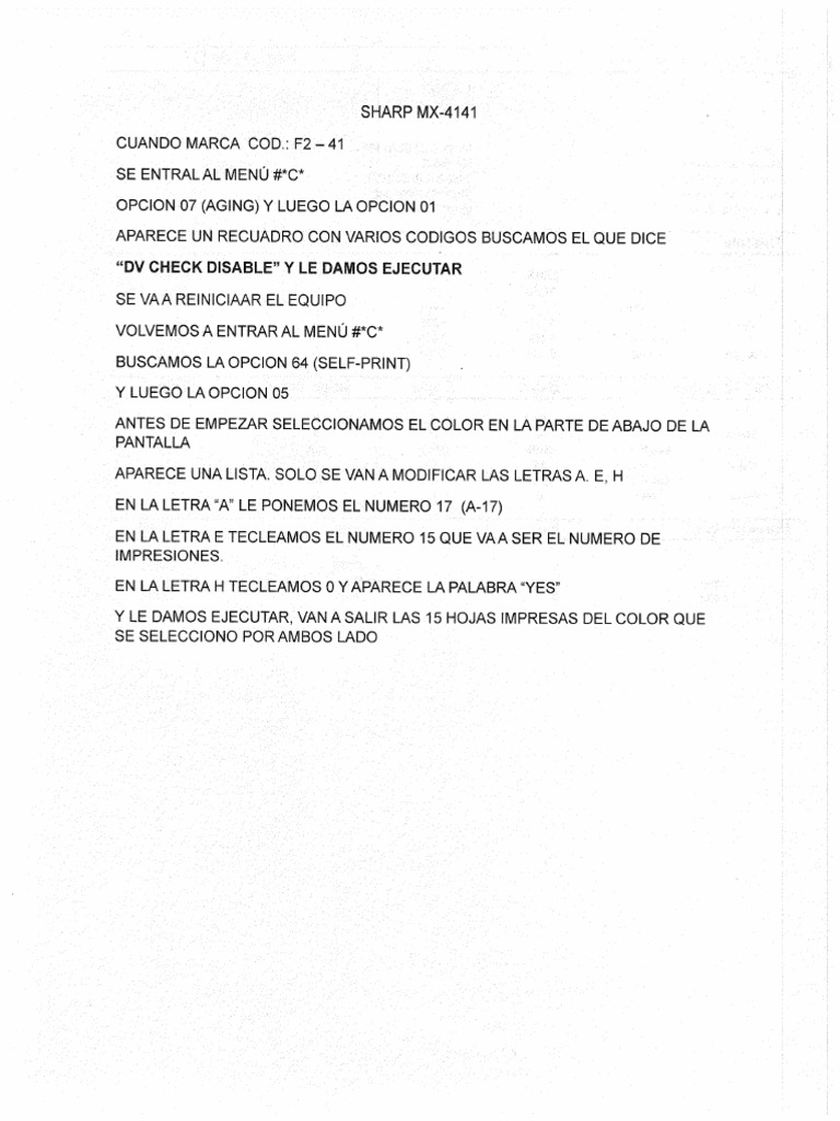 Sharp MX 4141 Cod 41 | PDF