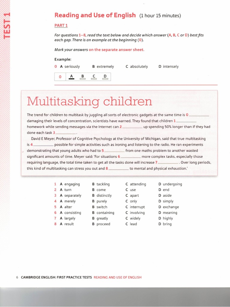 Fce.1 - Fce.2 - Reading and Use of English | PDF