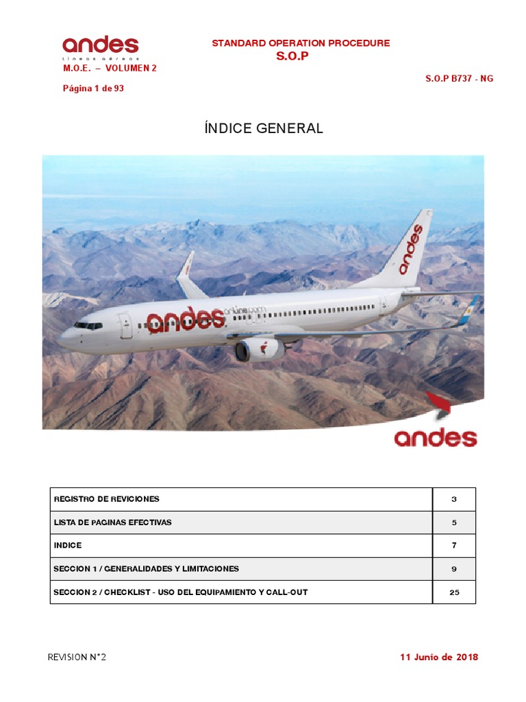Procedimientos Operativos B737-800 | PDF | Aeronave | Compañías de ...