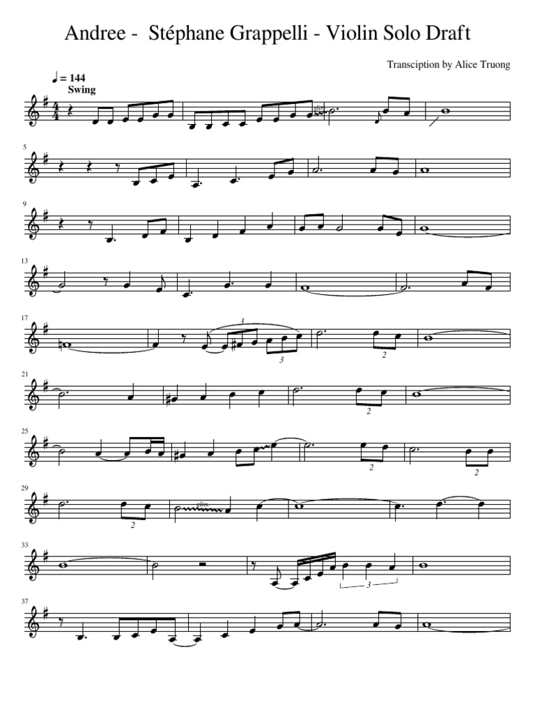 Andree - Stphane Grappelli - Violin Solo Draft | PDF