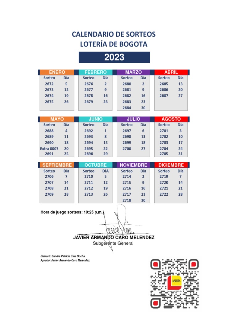 Calendario de Sorteos 2023 | PDF
