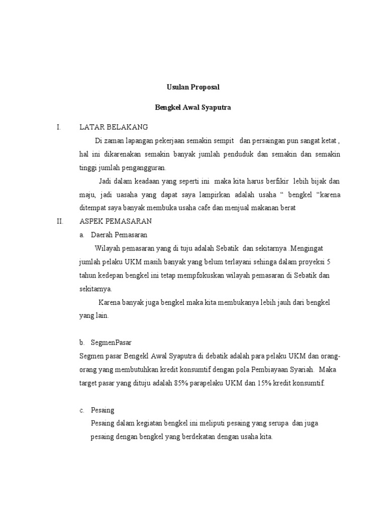 Contoh Proposal Bisnis wana (Autosaved) | PDF