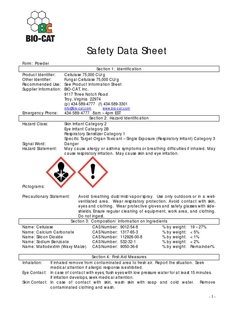 MSDS | PDF | Workplace | Clinical Medicine