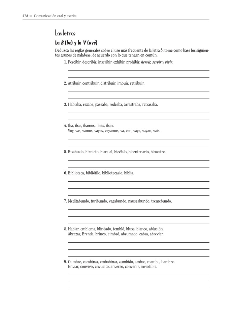 Uso de B y V en la Escritura | PDF