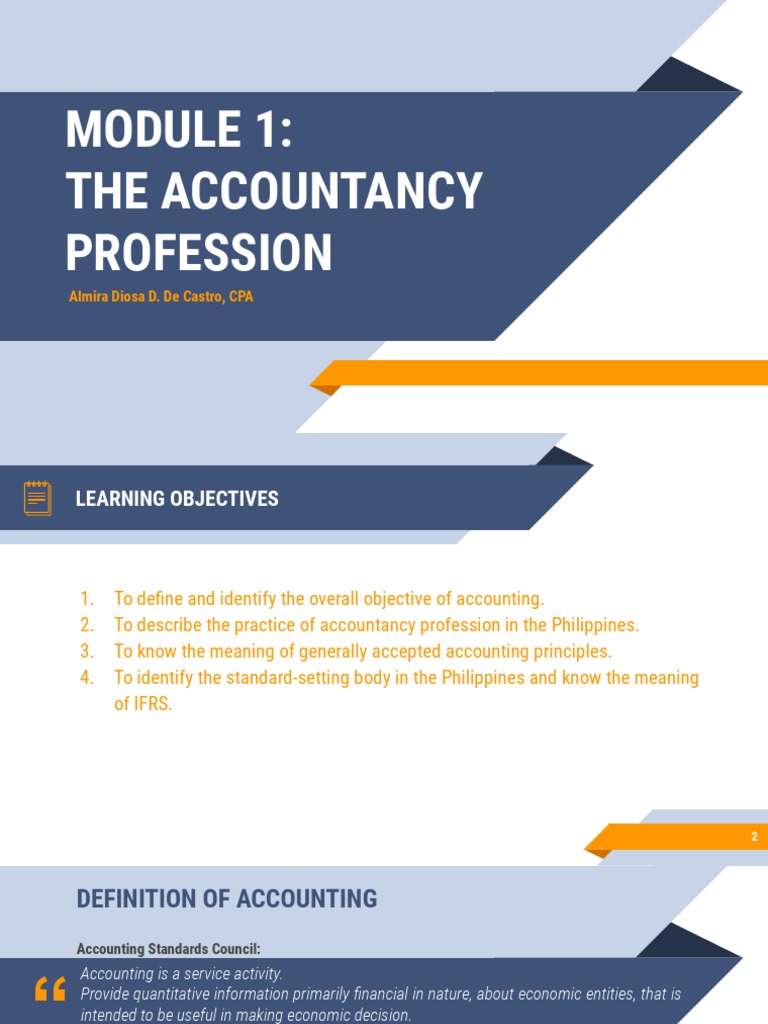 ACC 203 - Module 1 The Accountancy Profession | PDF ACC 203 - Module 1 The Accountancy Profession | PDF
