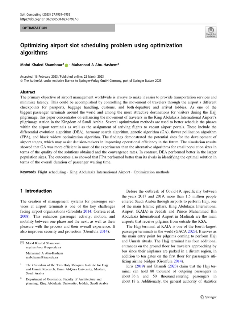 Optimizing Airport Slot Scheduling Problem Using Optimization ...