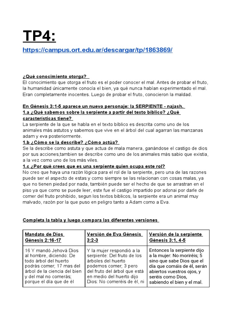 TP3 y TP4 | PDF | Adán y Eva | Víspera