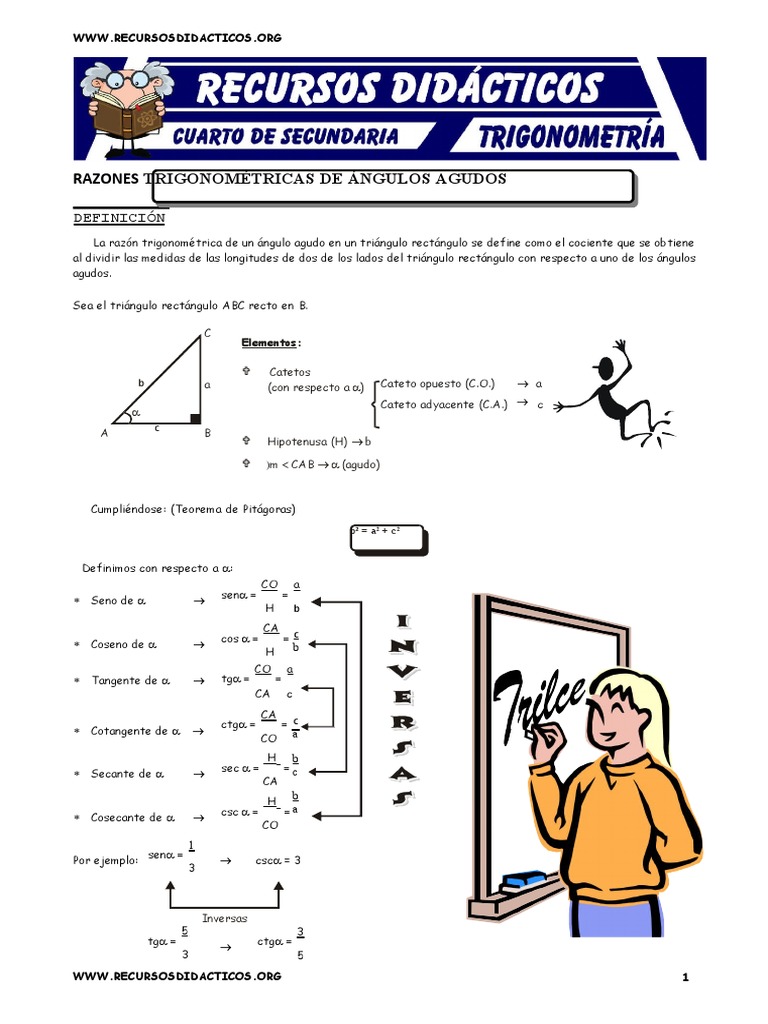 Razones-Trigonométricas-para-quinto De-Secundaria | PDF | Funciones ...