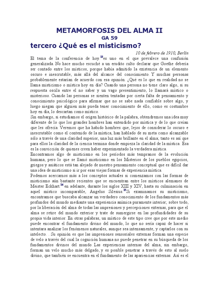 Qué Es El Misticismo_ Rudolf Steiner | PDF | Experiencia | Conocimiento