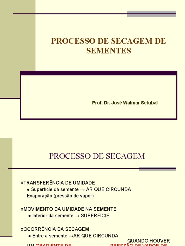 Processo de Secagem | PDF | Umidade | Calor