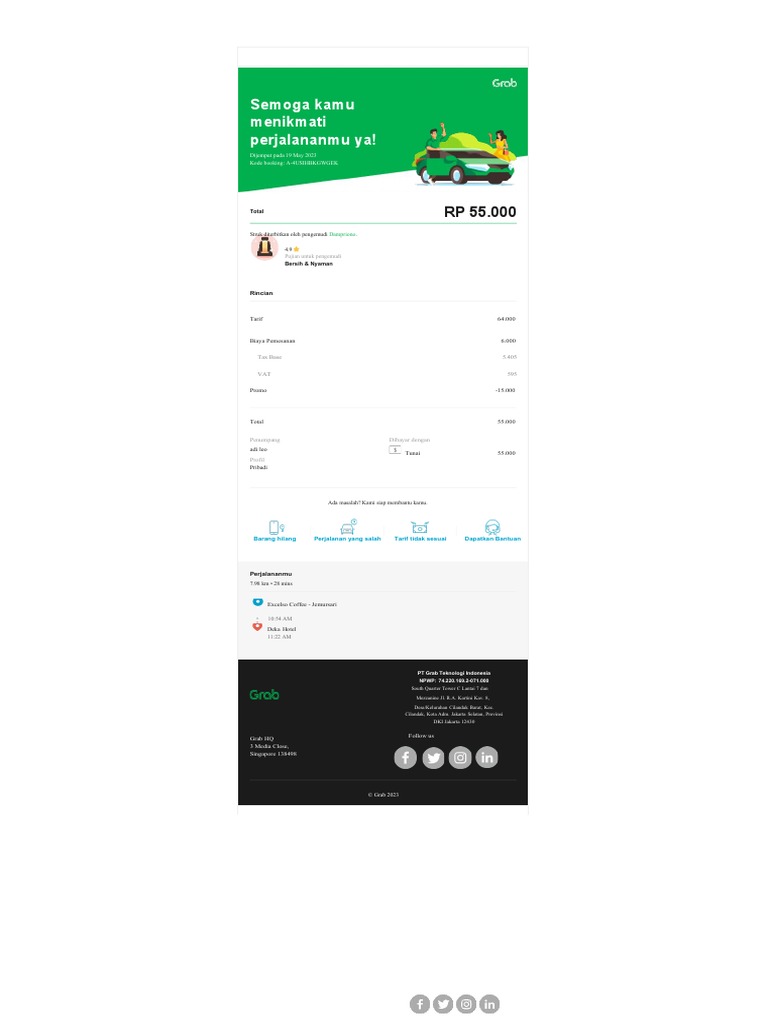 Gmail - Your Grab E-Receipt | PDF