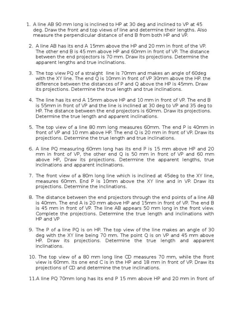 CAD Assignment Lines | PDF | Geometry | Space
