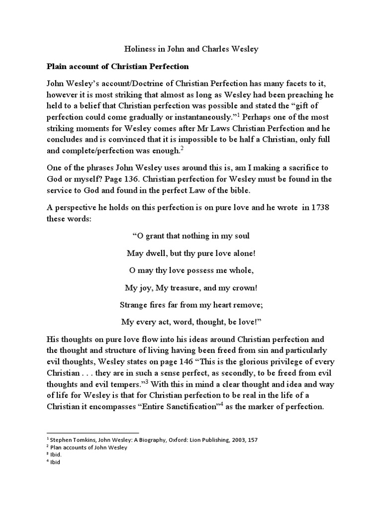 Holiness in John and Charles Wesley | PDF | John Wesley | Sanctification