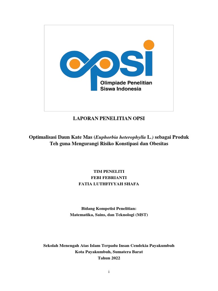 Laporan Penelitian Final Febi Dan Fatia | PDF