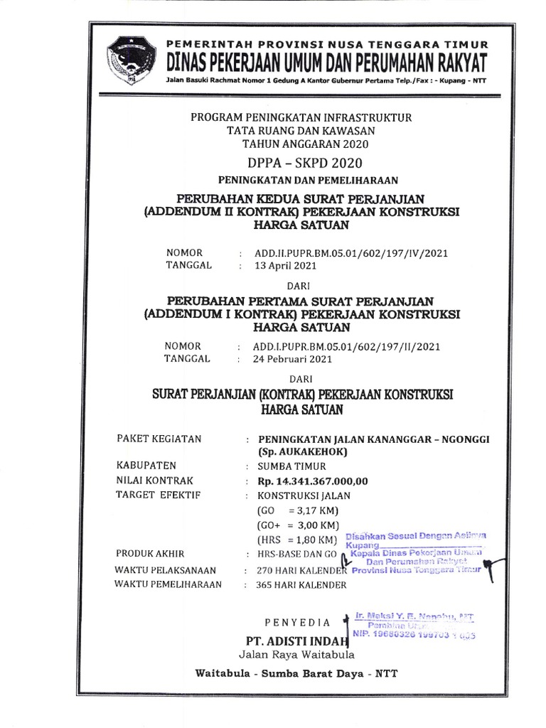 ADD - II Kananggar-Ngonggi SumTim | PDF