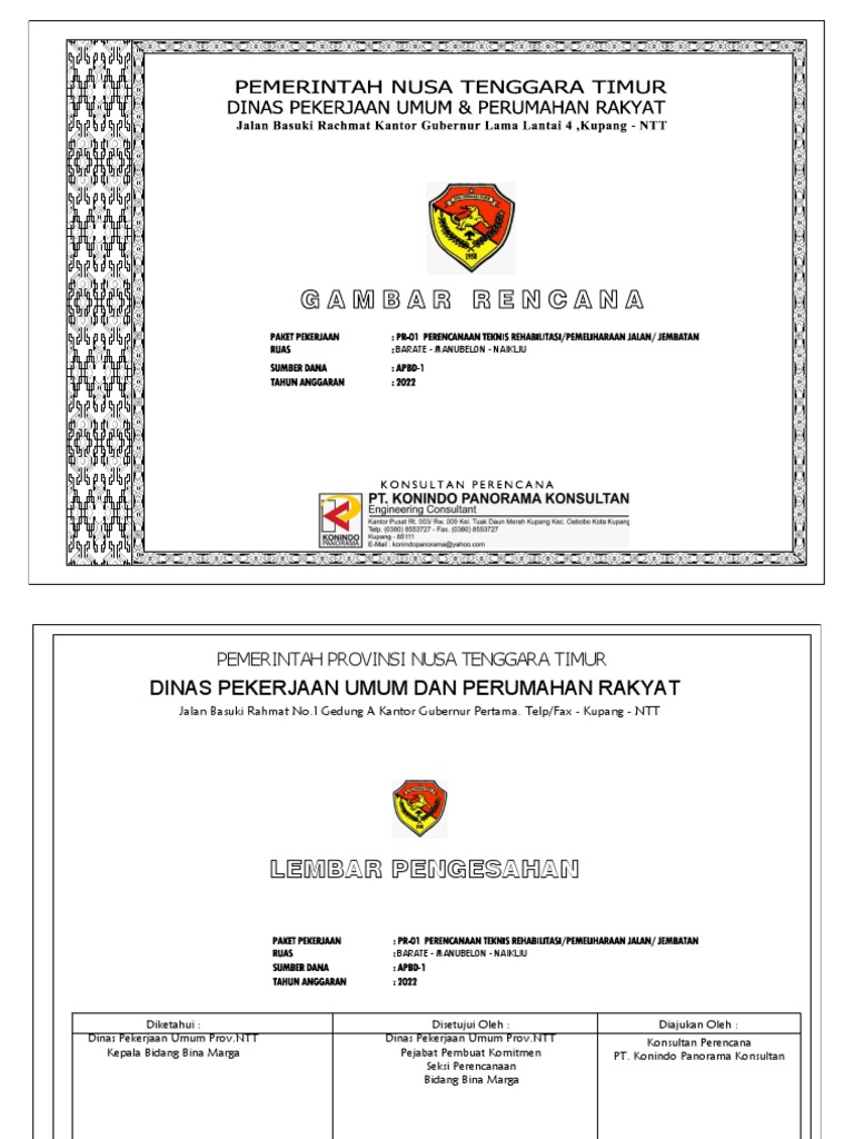 Rehabilitasi Jalan Barate-Manubelon | PDF
