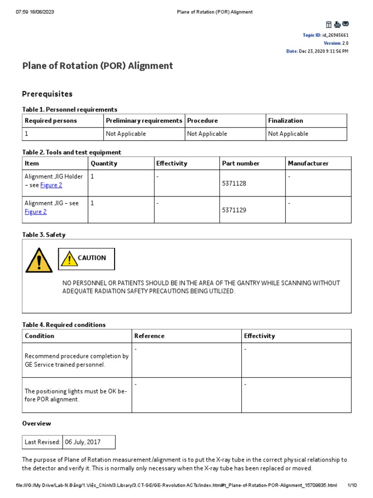 4.plane of Rotation (POR) Alignment | PDF