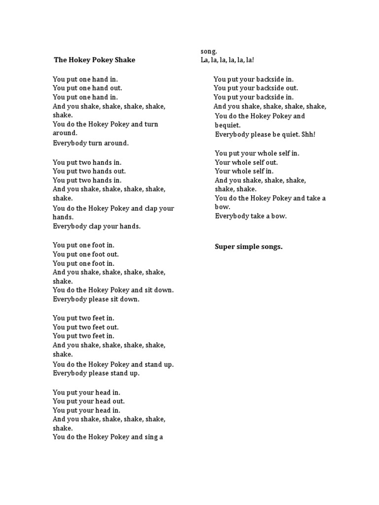 Hokey Pokey Dance Steps Guide | PDF