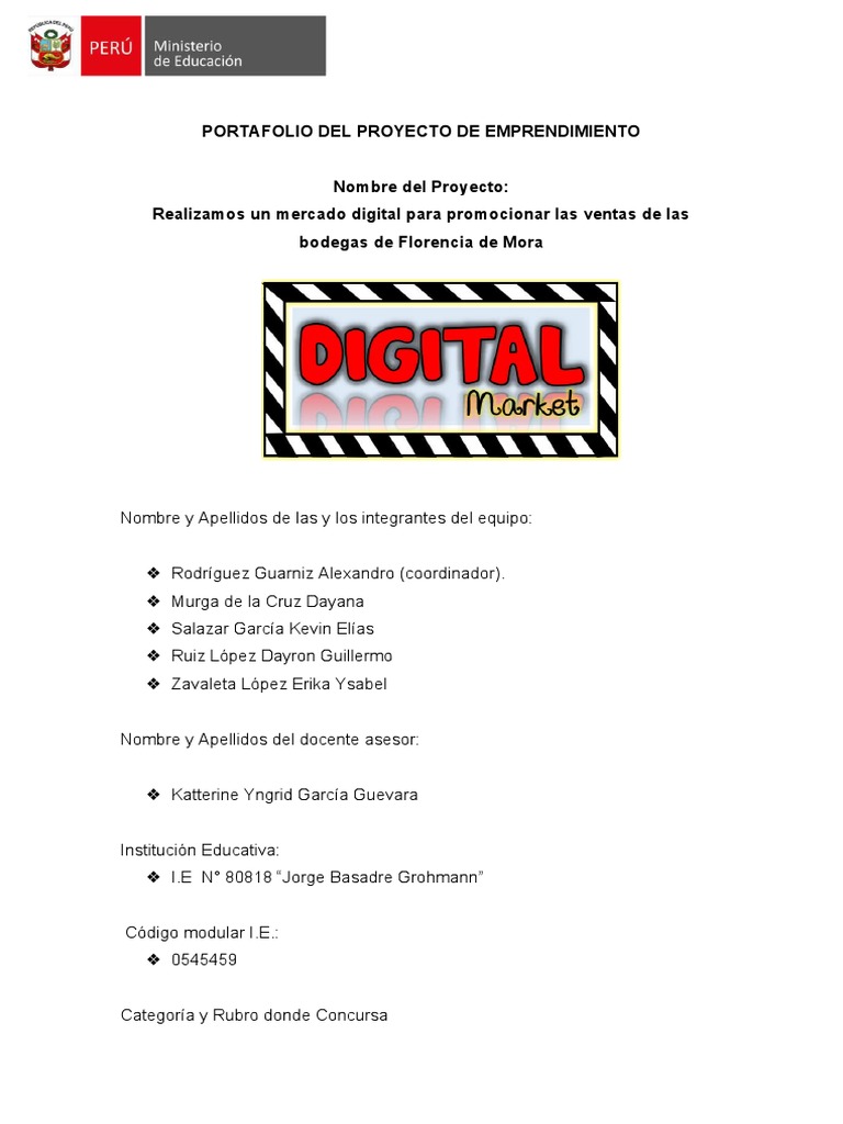 Portafolio Del Proyecto de Emprendimiento 1 - 1a | PDF | Publicidad ...