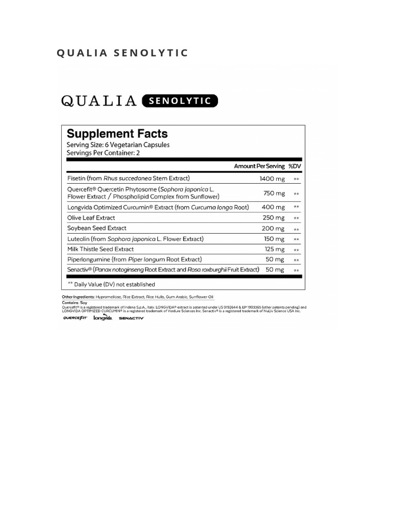 Qualia Senolytic | PDF