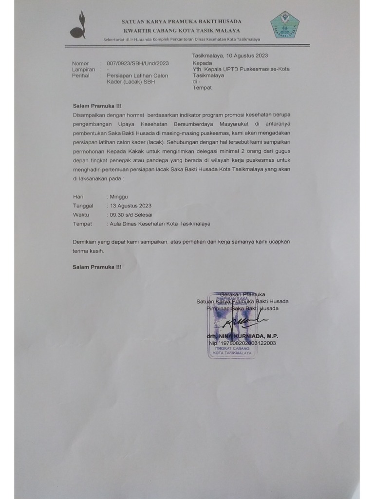 Surat Permohonan Delegasi Ke Puskesmas | PDF