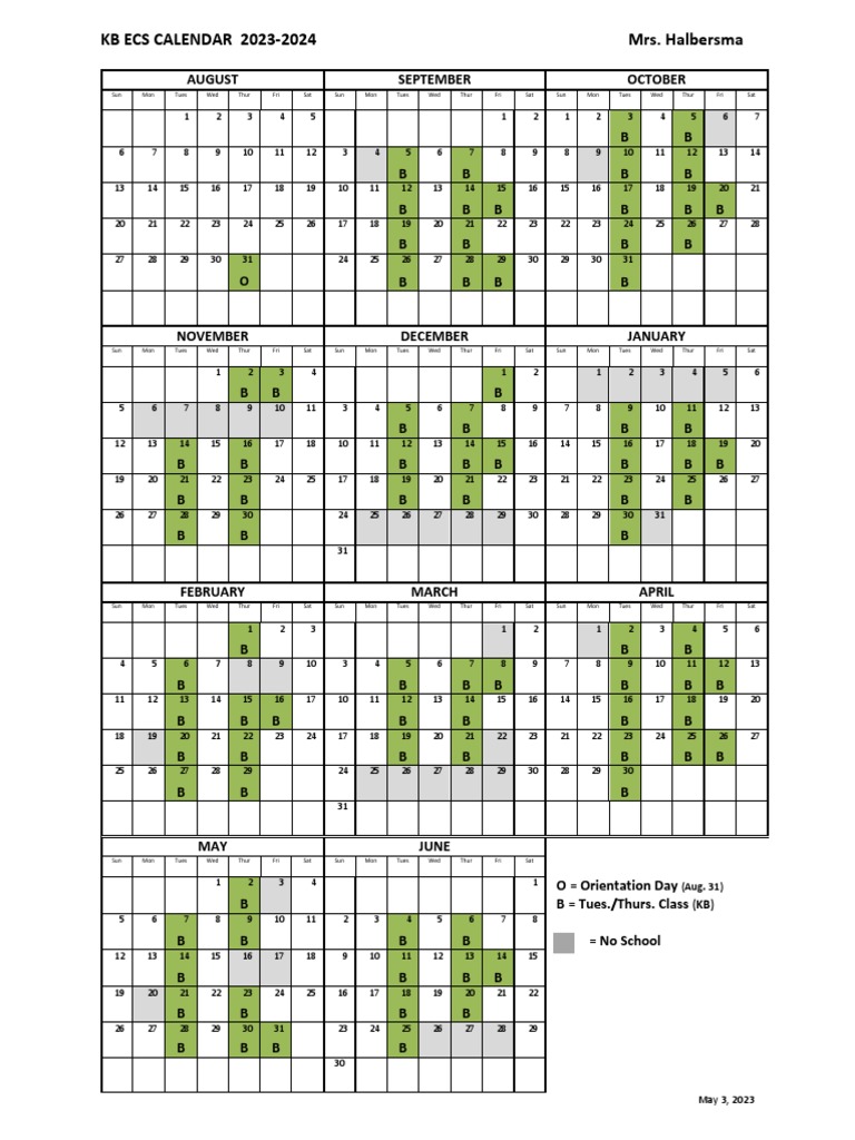 Ecs KB Calendar Grid 23-24 | PDF
