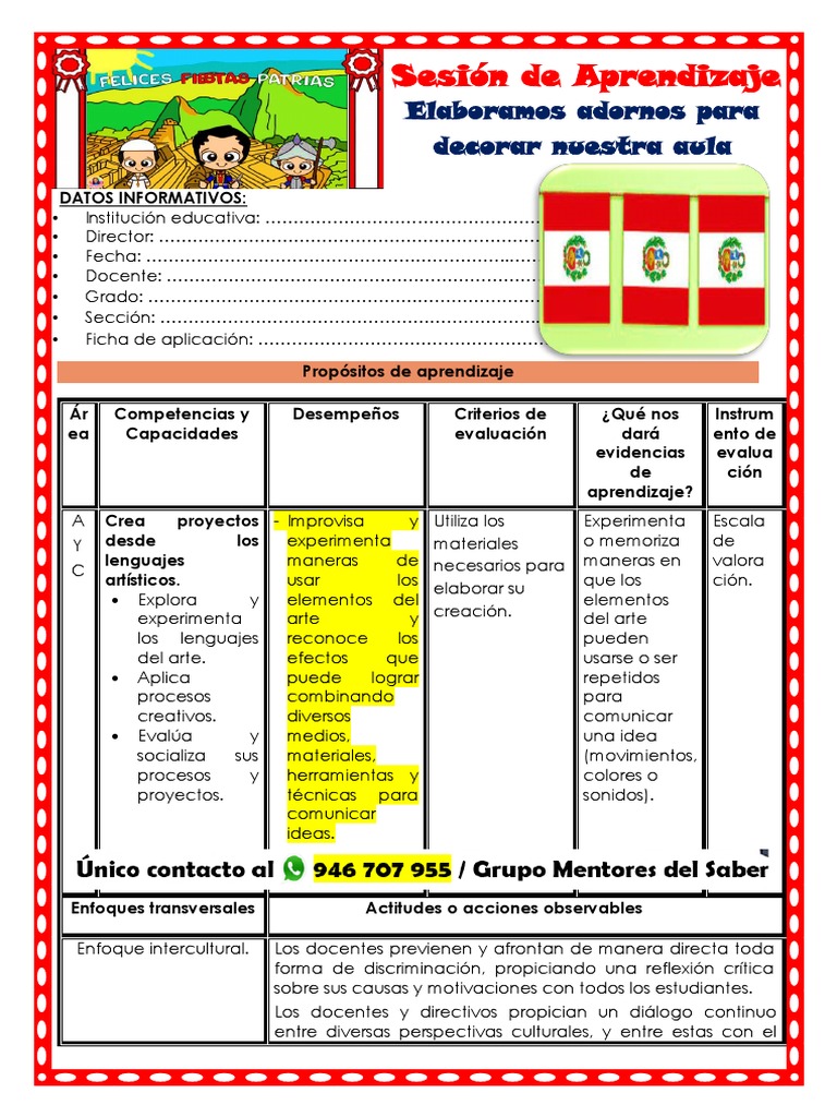 3° Sesión Día 5 Art Elaboramos Adornos para Decorar Nuestra Aula Unidad ...