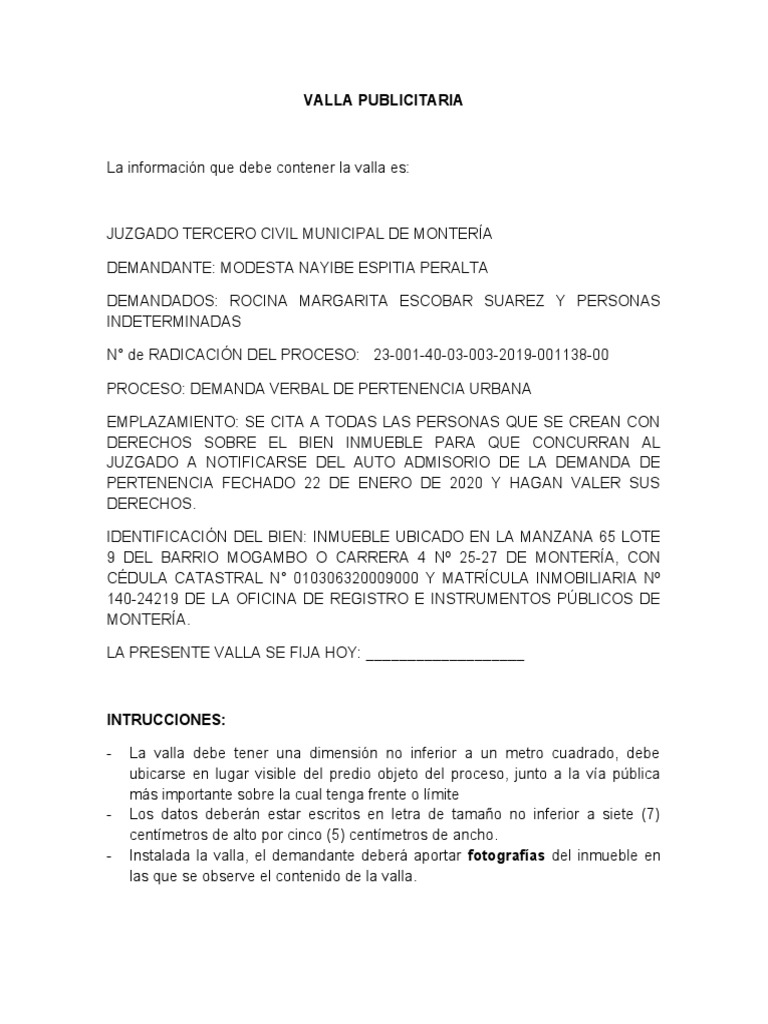 Valla Publicitaria - Pertenencia | PDF