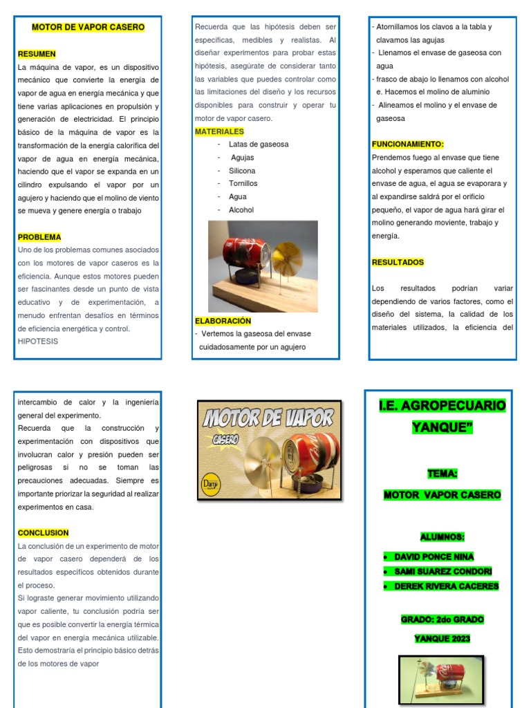 Motor de Vapor Casero | PDF | Máquina de vapor | Motores