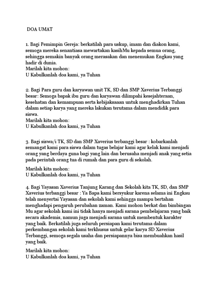 Doa Umat 1 | PDF | Gaya Hidup