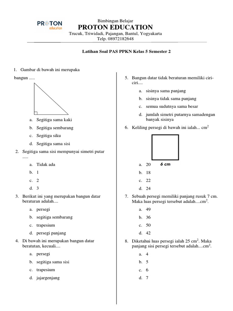 Latihan Soal PAS Kelas 4 Matika | PDF