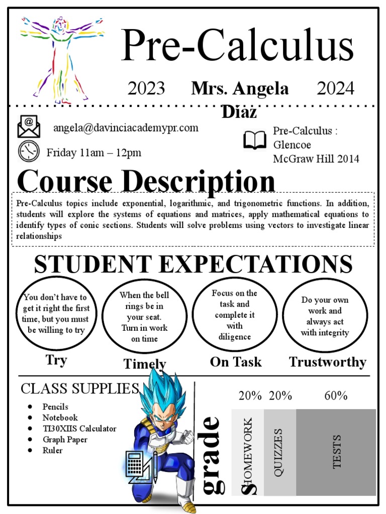 Pre-Calculus Course Syllabus 2023-2024 | PDF