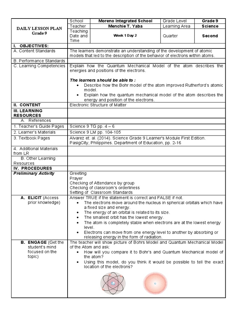 DLP Q2 Week 1 D2 | PDF | Atomic Orbital | Atoms