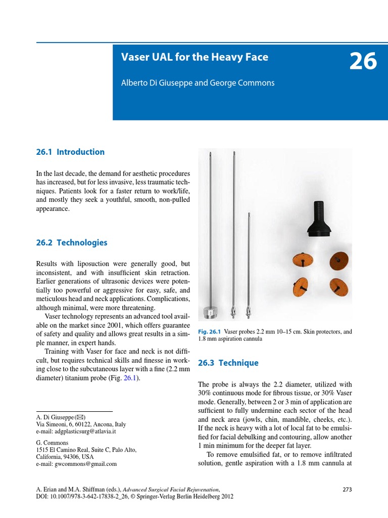 Vaser For Face | PDF | Medical Specialties | Clinical Medicine