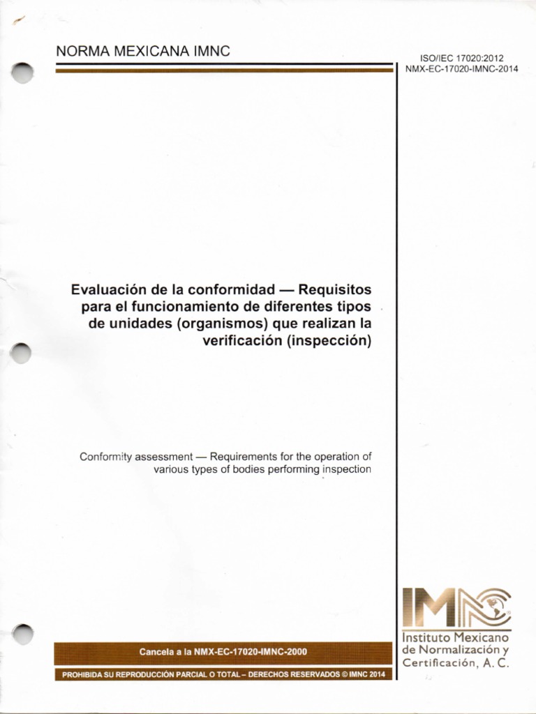 NMX Ec 17020 Imnc 2014 | PDF