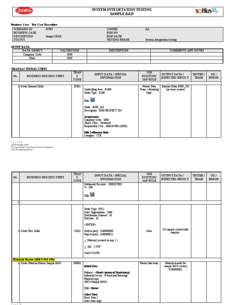 SIT04-Sample R&D | PDF | Business Process | Information