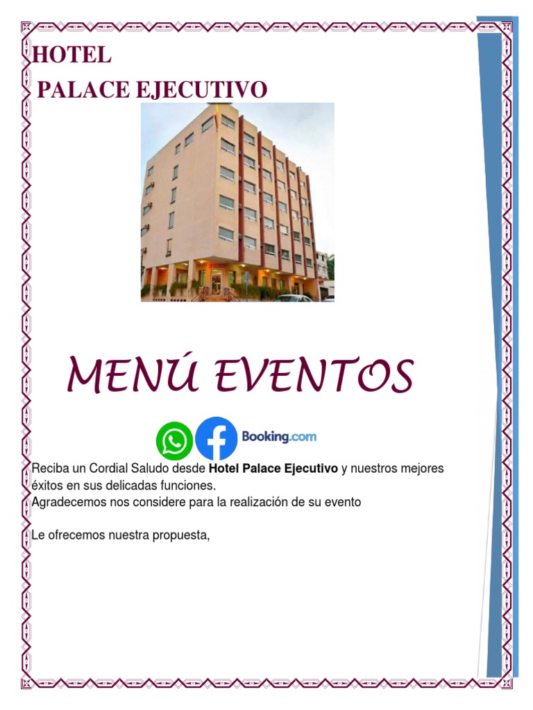 Menú de Eventos en Hotel Palace Ejecutivo | PDF | ensalada ...