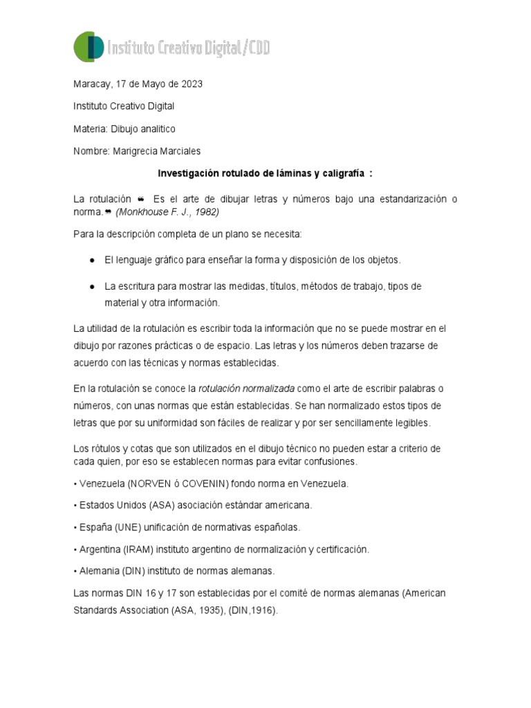 Investigacion Lamina de Rotulo y Caligrafia | PDF | Arte