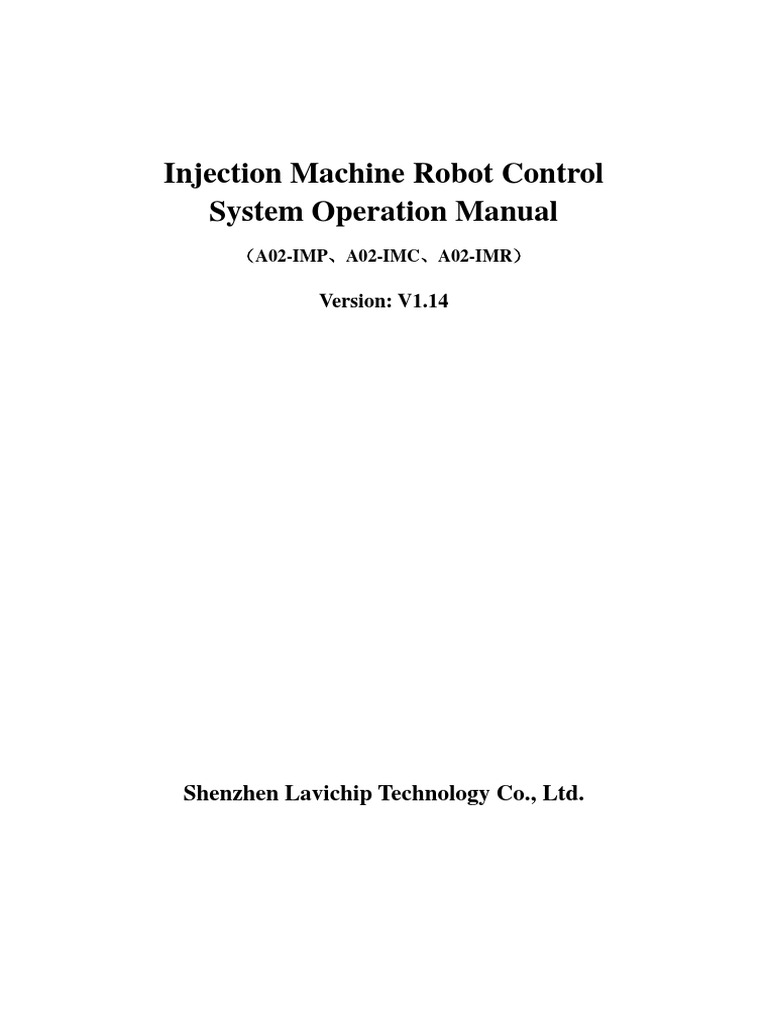 A02-Injection Machine Robot Control System Operation Manual V1.14 | PDF ...