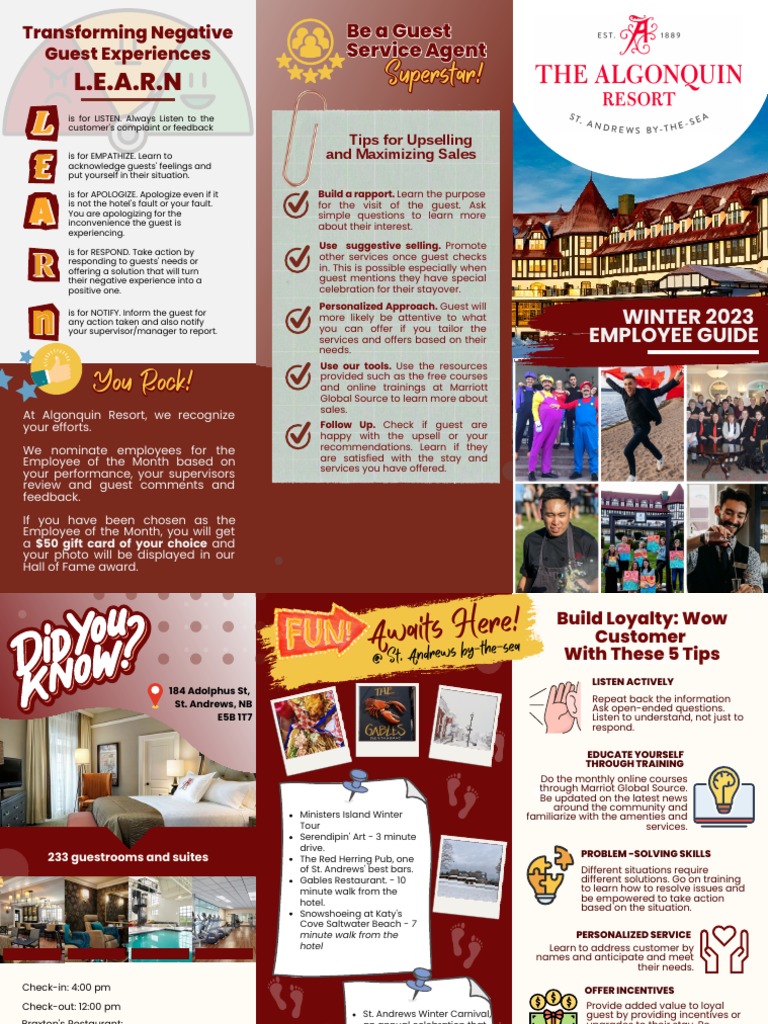 ALGONQUIN RESORT Sample Brochure Only | PDF