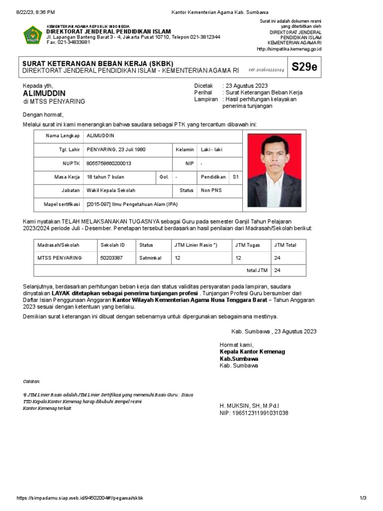 MTSS Penyaring Alimuddin | PDF