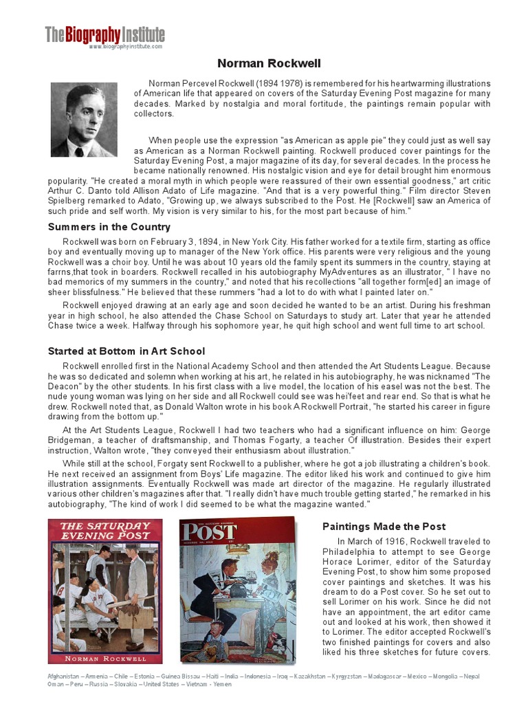 Norman Rockwell Biography | PDF