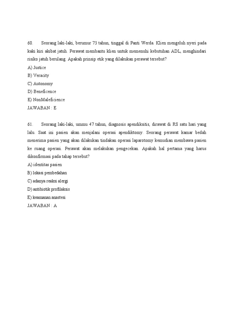 Soal Latihan Ukom 2022 Kep 60 Soal P Jahid | PDF