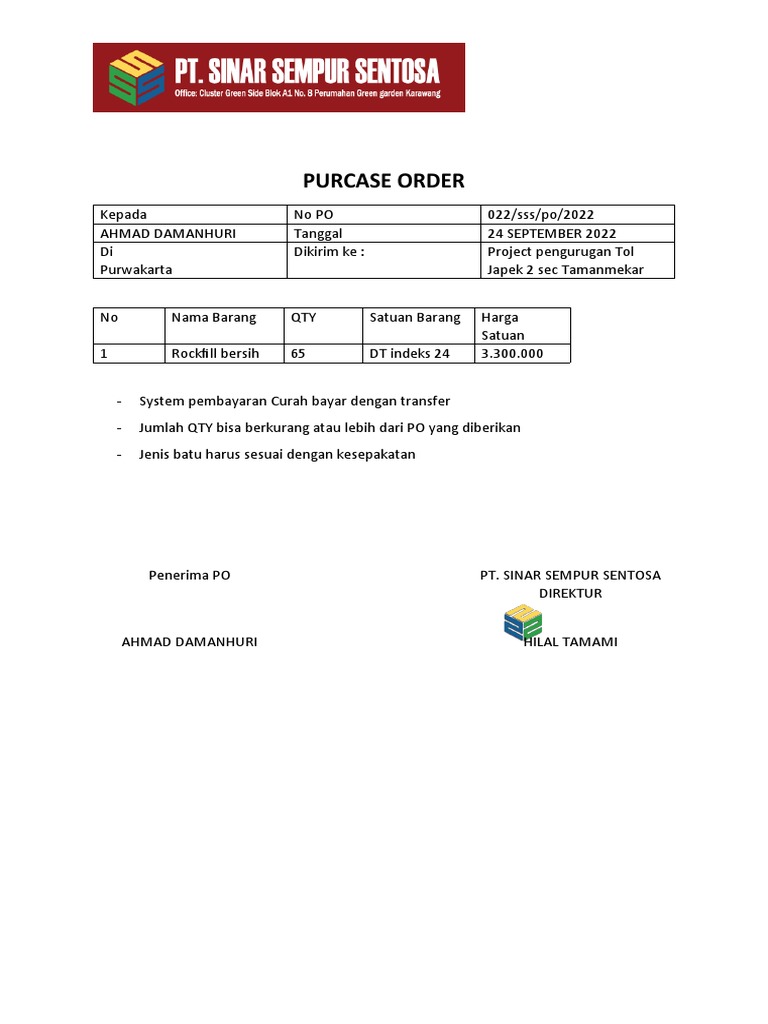 Purcase Order | PDF