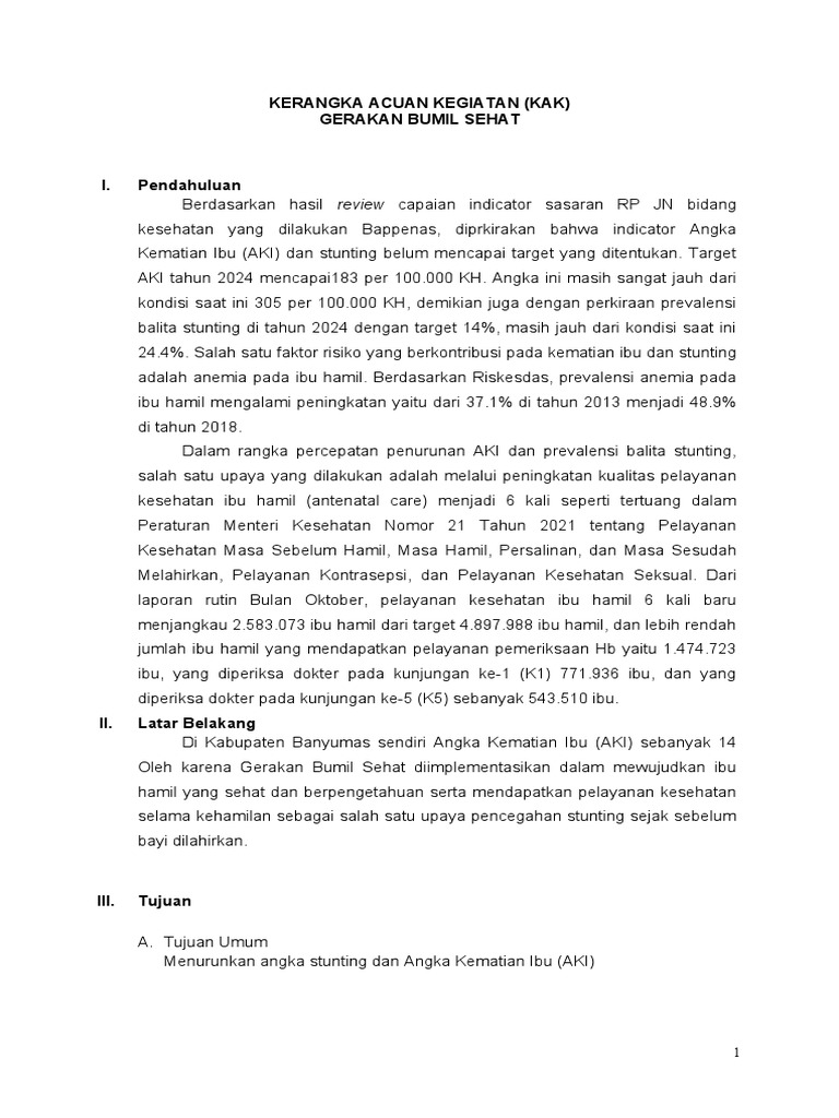 Kak Gerakan Bumil Sehat | PDF