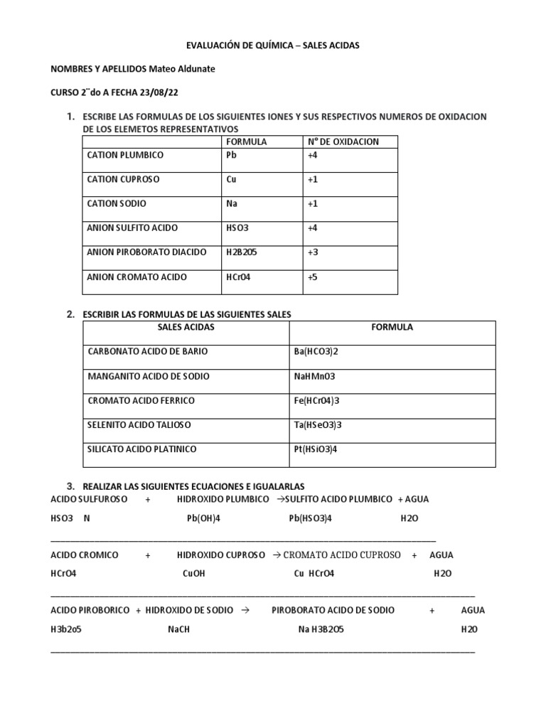 Manganito de sodio en sales ácidas | PDF | Ciencia y matemáticas ...