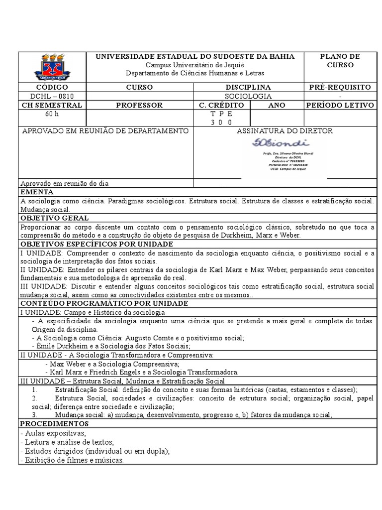 Plano de Curso Introducao A Sociologia ENFERMAGEM - Docx 1 | PDF ... Plano de Curso Introducao A Sociologia ENFERMAGEM - Docx 1 | PDF ...