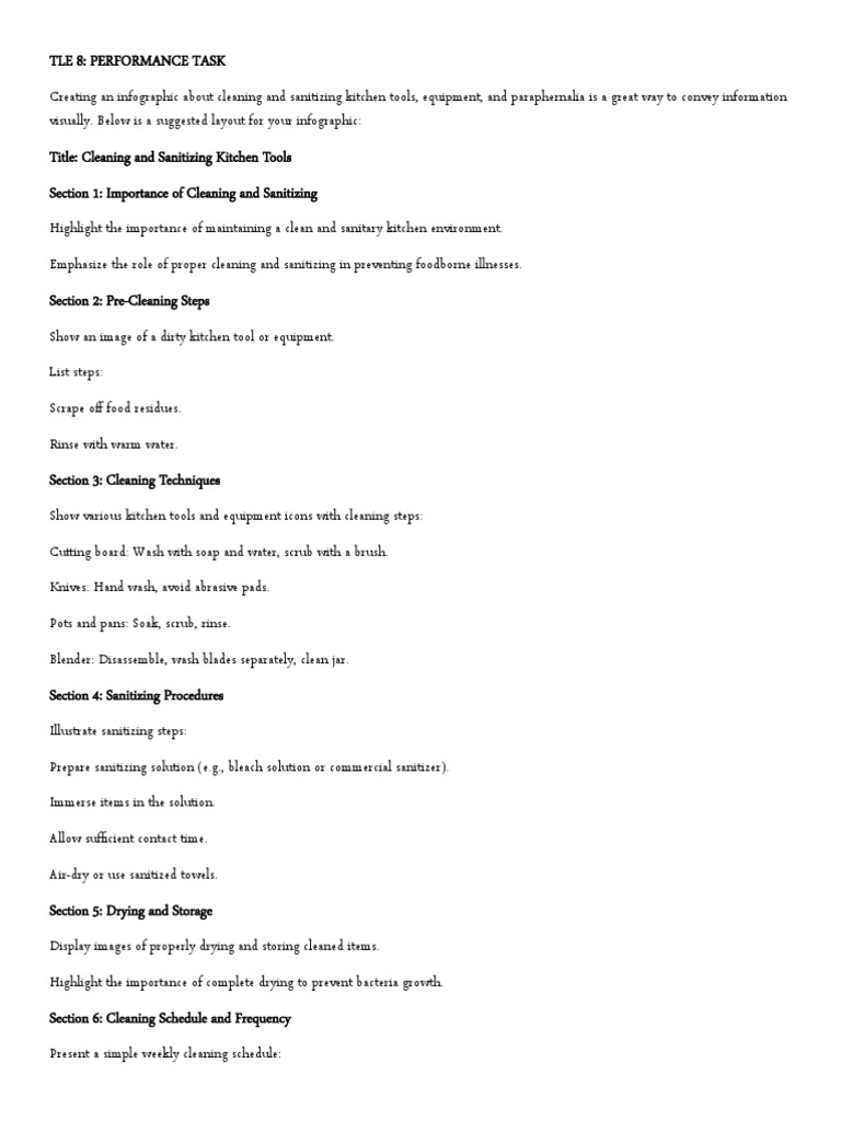 Kitchen Tools Cleaning Infographic Guide | PDF